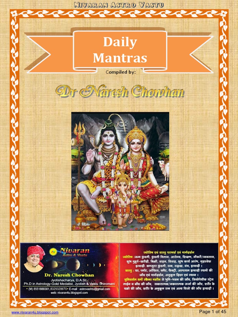 Simple Easy Daily Mantras For All Above 40 Mantras | PDF | Mantra | Devi