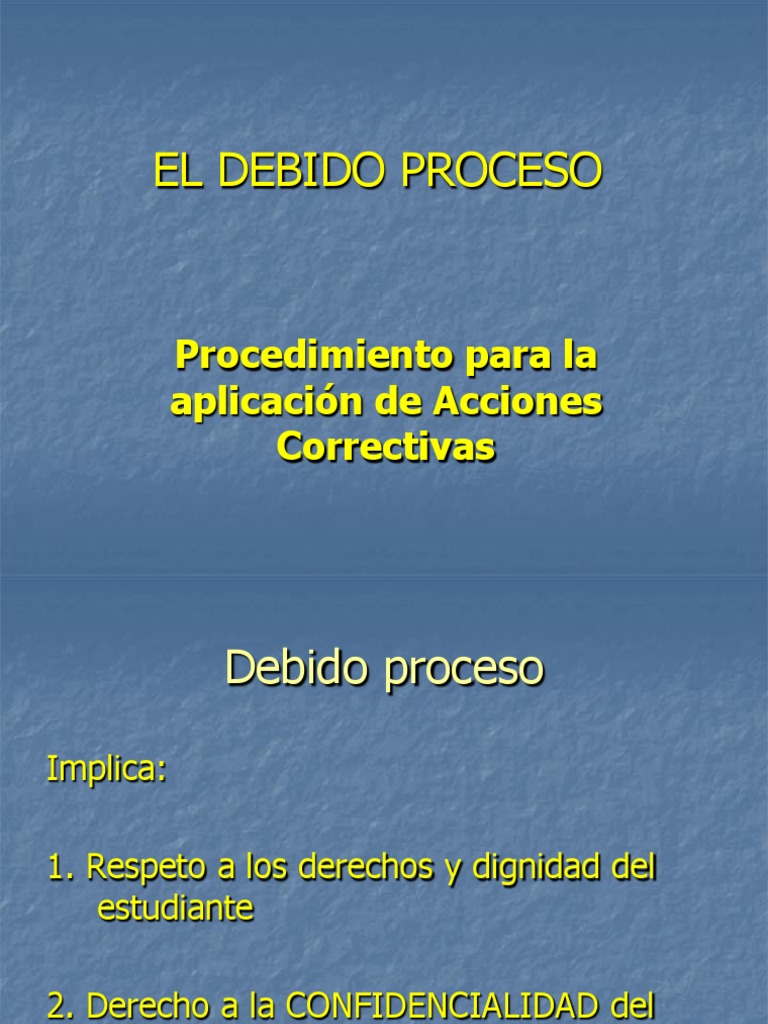 El Debido Proceso y Acciones Correctivas MEP | PDF | Debido al proceso ...