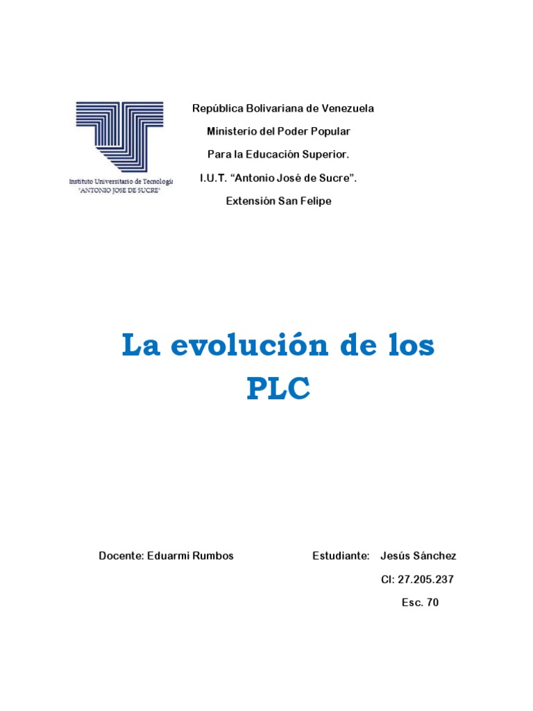 La Evolucion de Los PLC | PDF | Controlador lógico programable ...