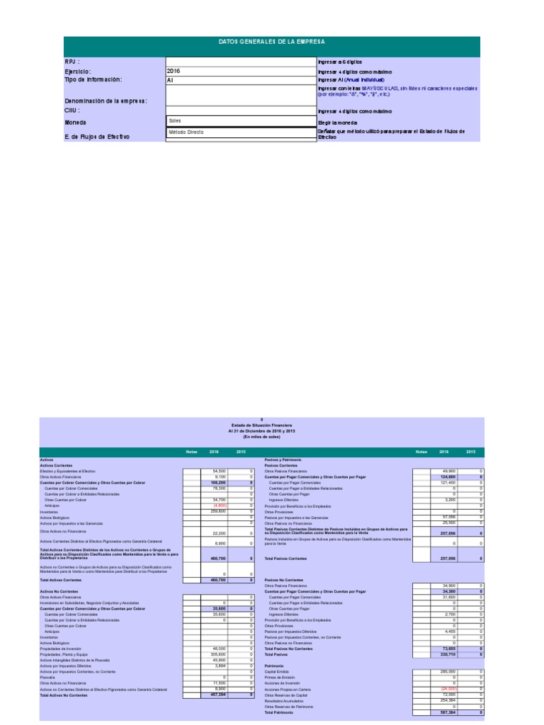 S07 FORMATOS EEFF SMV - Verano 2020 | PDF | Estado de resultados | Beneficio (economía)
