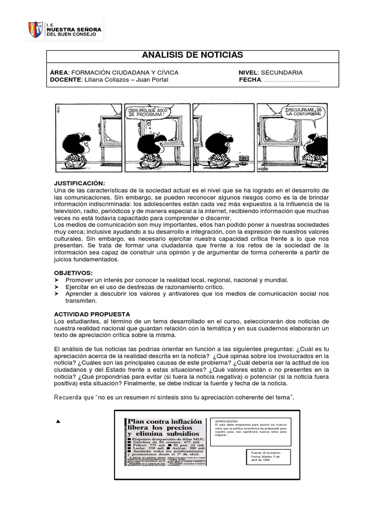 Análisis de Noticias | PDF | Medios de comunicación) | Información