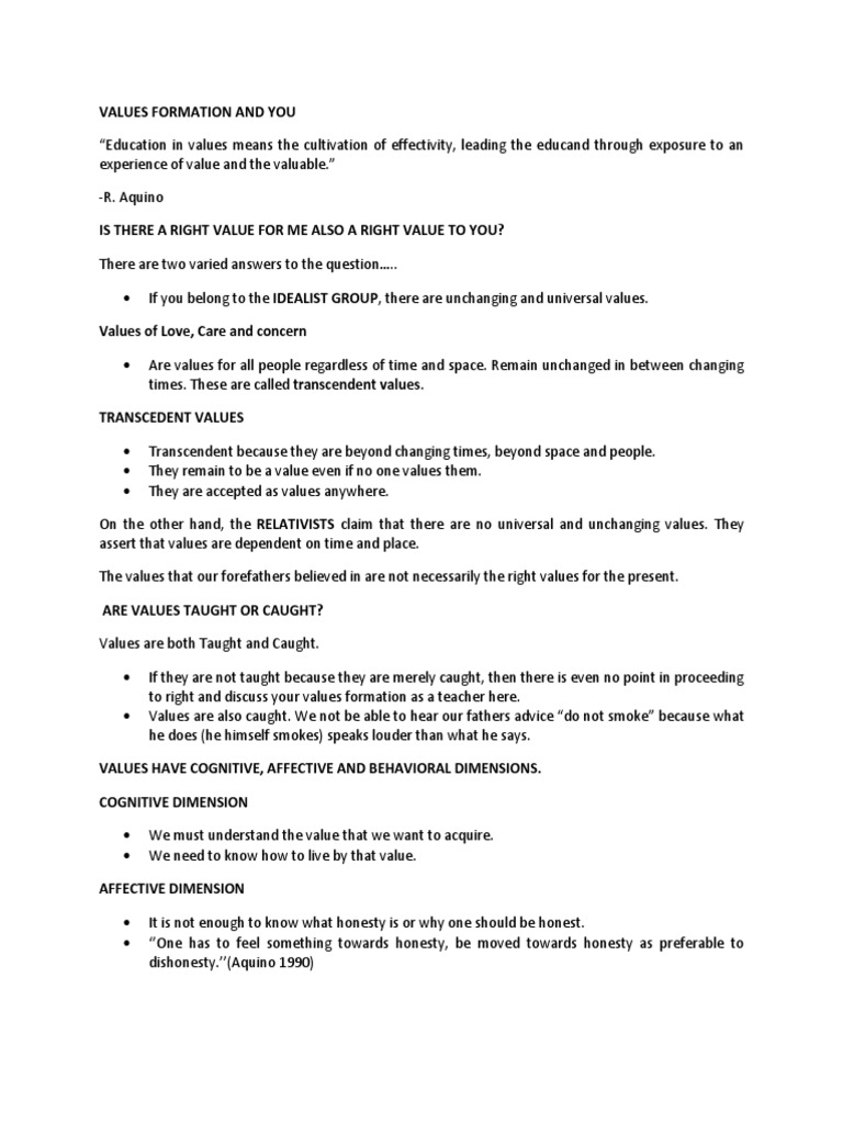 Values Formation and You | PDF | Epistemology | Behavioural Sciences