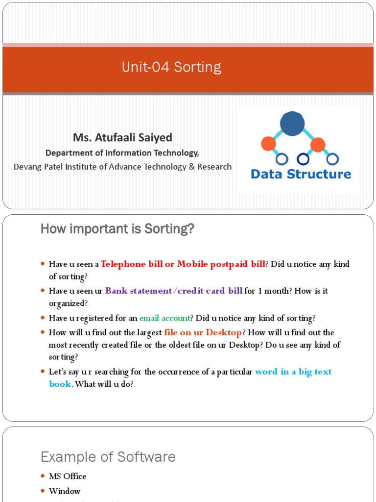 Unit 04 Sorting | PDF | Algorithms | Discrete Mathematics