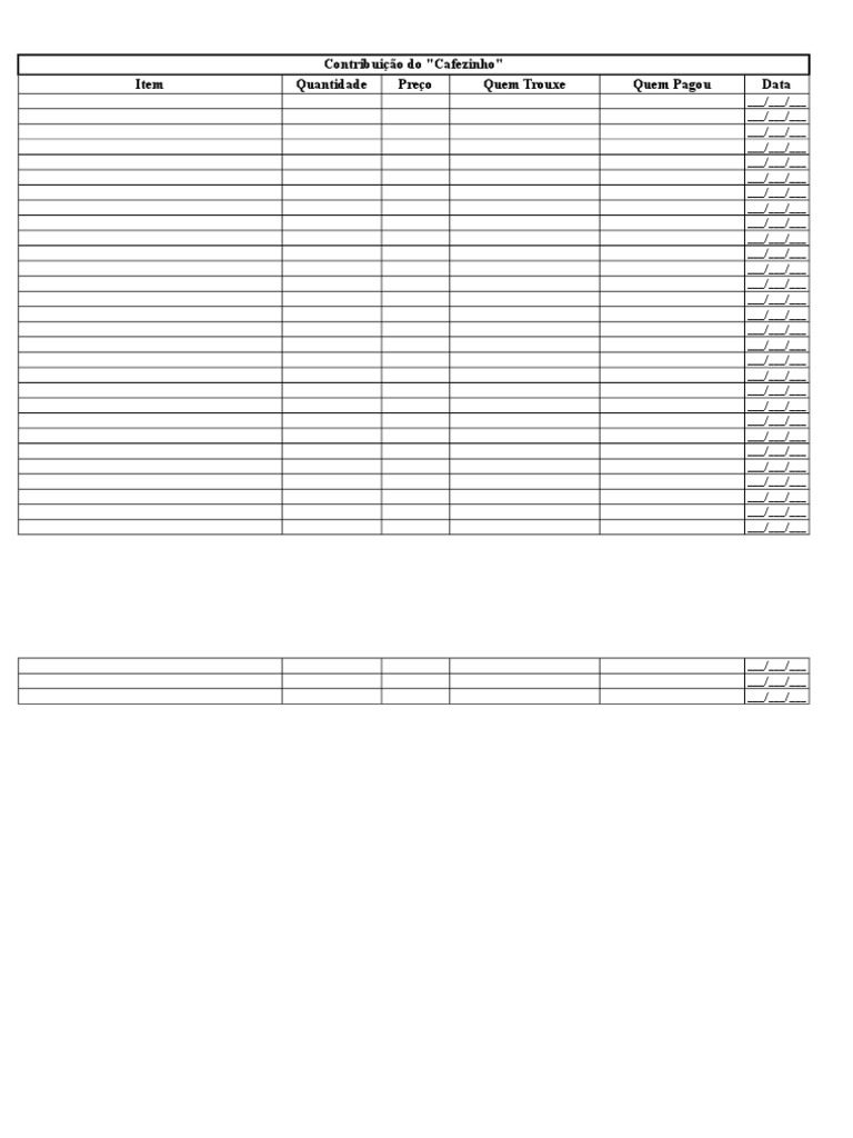 Tabela Café | PDF