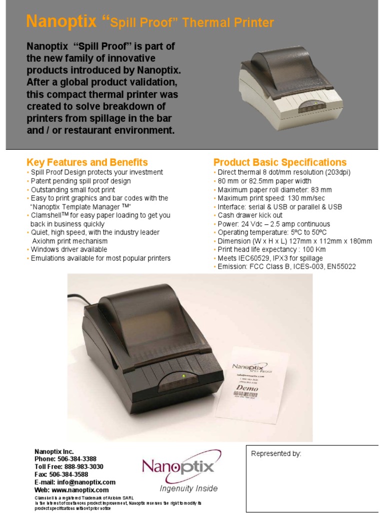 Spillproof | PDF | Printer (Computing) | Computer Engineering