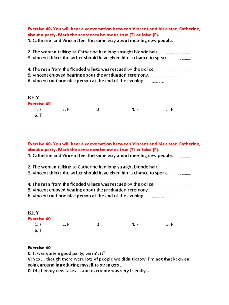 Exercise 40 (T-F) | PDF