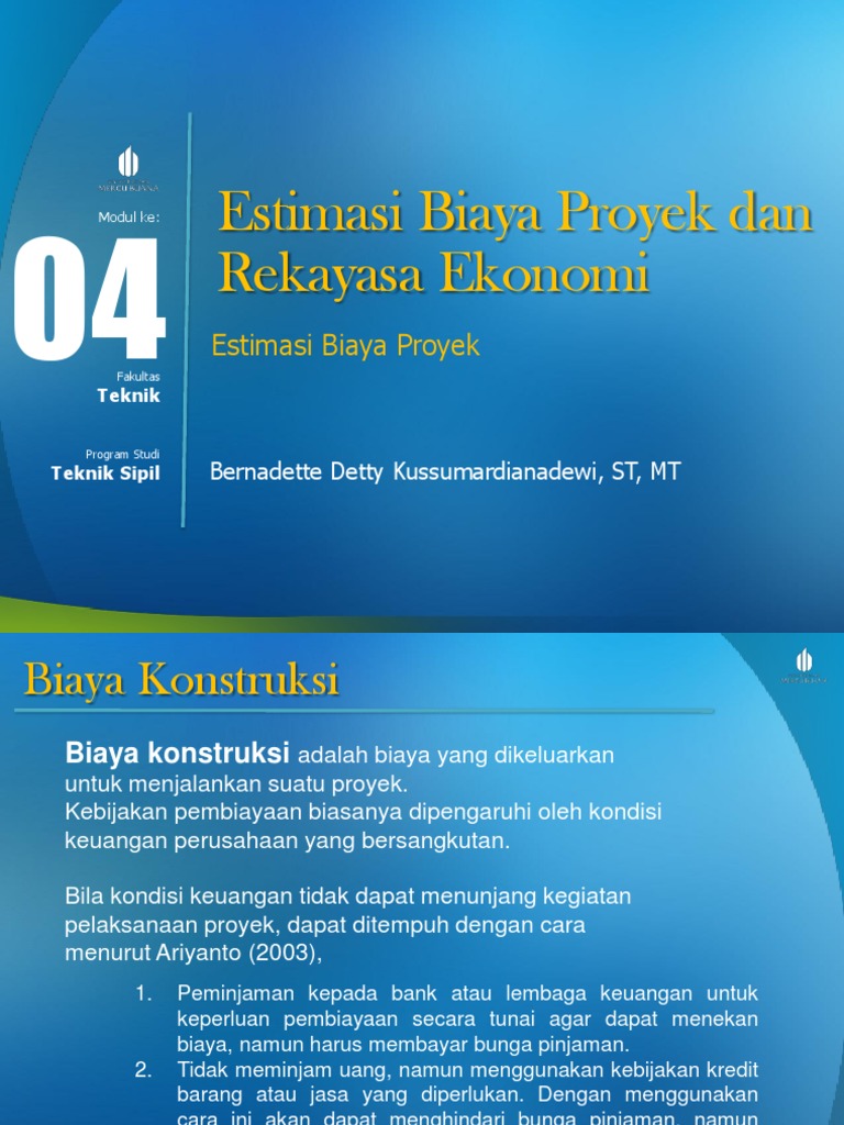 Estimasi Biaya Operasional - PPT4 | PDF