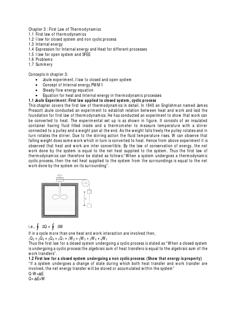 Chapter 3 - First Law of Thermodynamics | PDF | Heat | Enthalpy