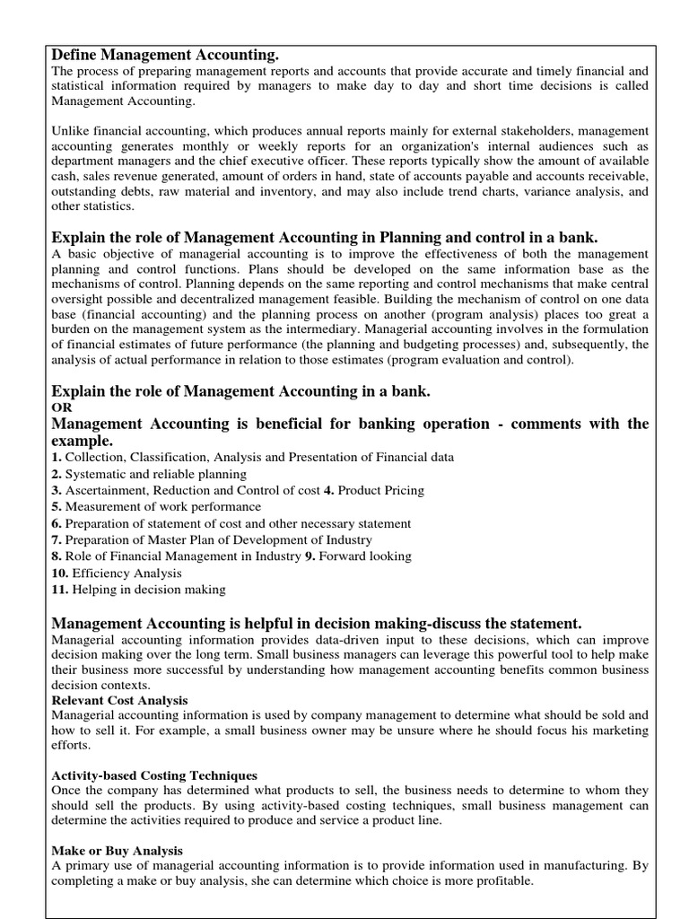 Scope of Management Accounting | PDF | Management Accounting ...