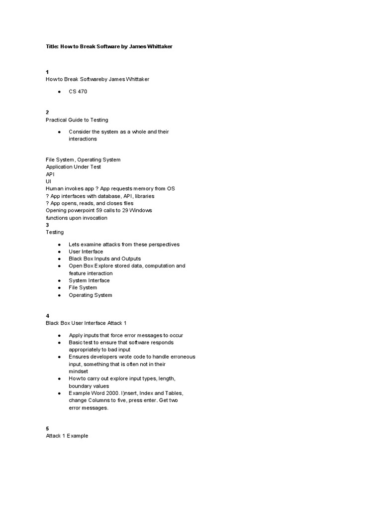 Title - How To Break Software by James Whittaker | PDF | Application ...