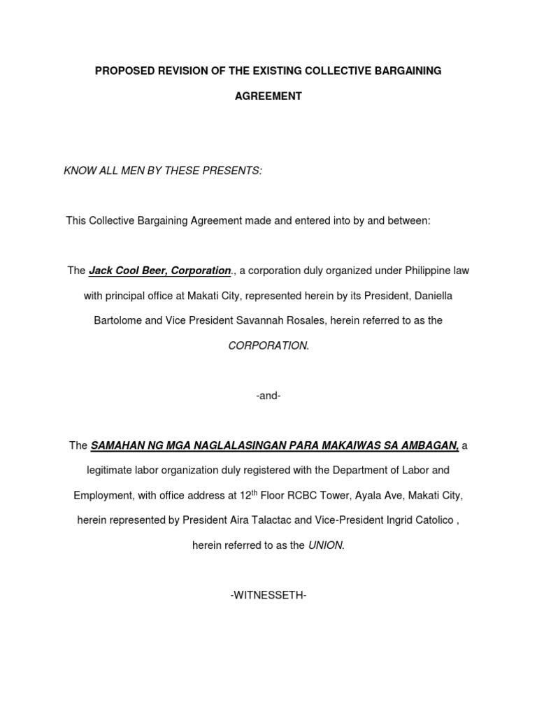 Collective Bargaining Agreement - Final | PDF | Trade Union | Employment