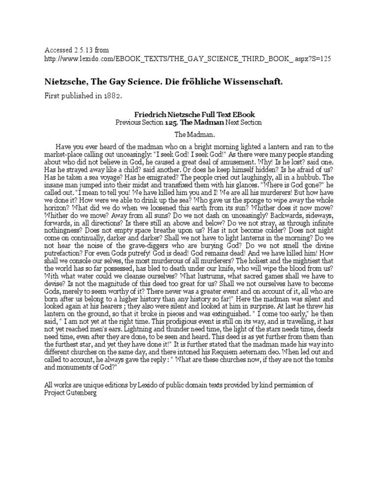 Nietzsche - The Madman | PDF