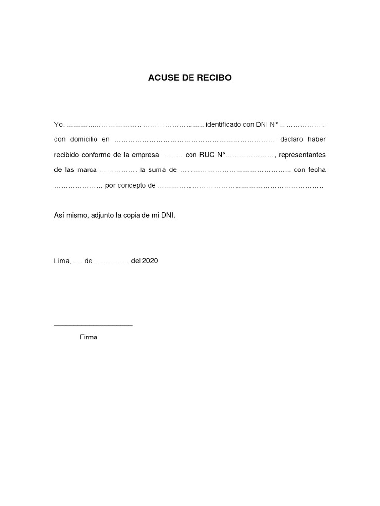 Acuse de Recibo | PDF