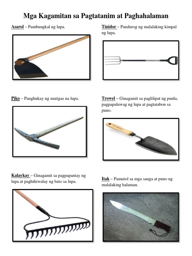Mga Kagamitan Sa Pagtatanim at Paghahalaman | PDF