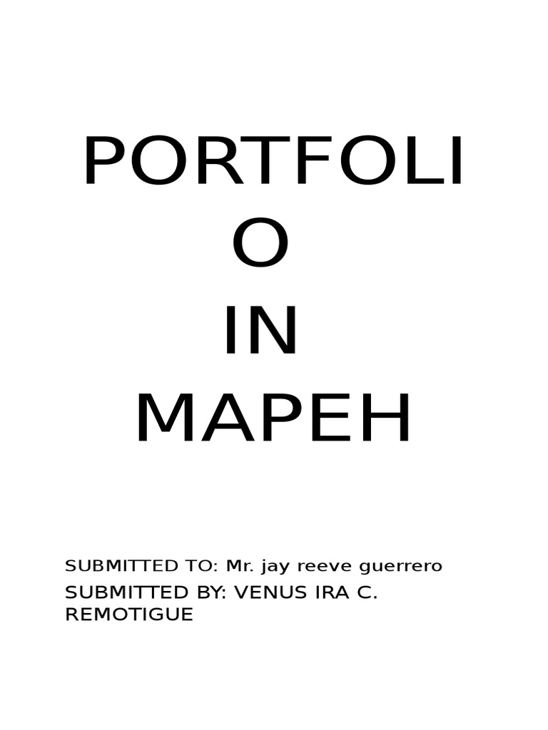 MAPEH Portfolio Acknowledgements | PDF