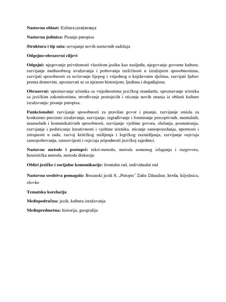 Putopis - Priprema | PDF