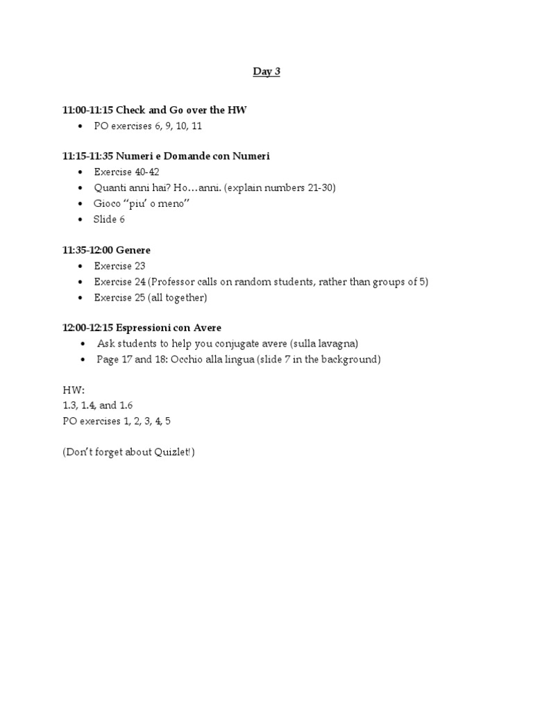 Day 3 Lesson Plan | PDF