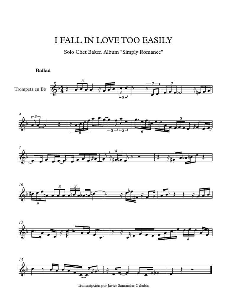 I Fall in Love Too Easily Solo | PDF