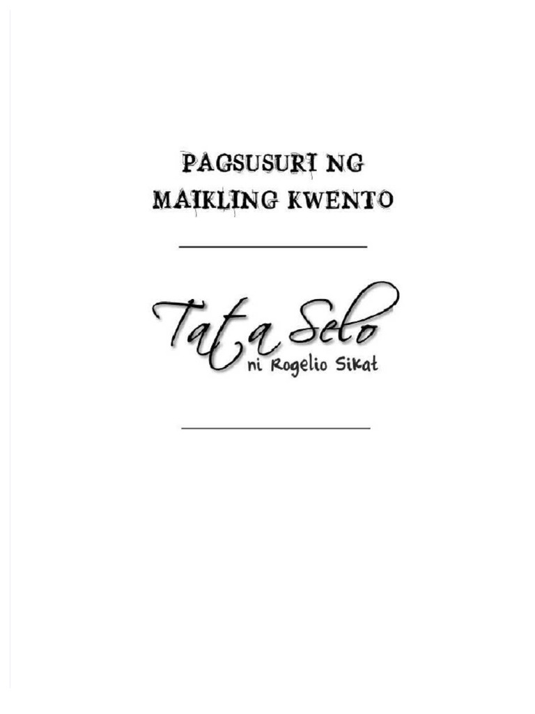 Tata Selo Pagsusuri | PDF