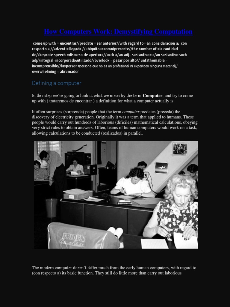 How Computers Work Demystifying Computation | PDF | Areas Of Computer Science | Electronic ...