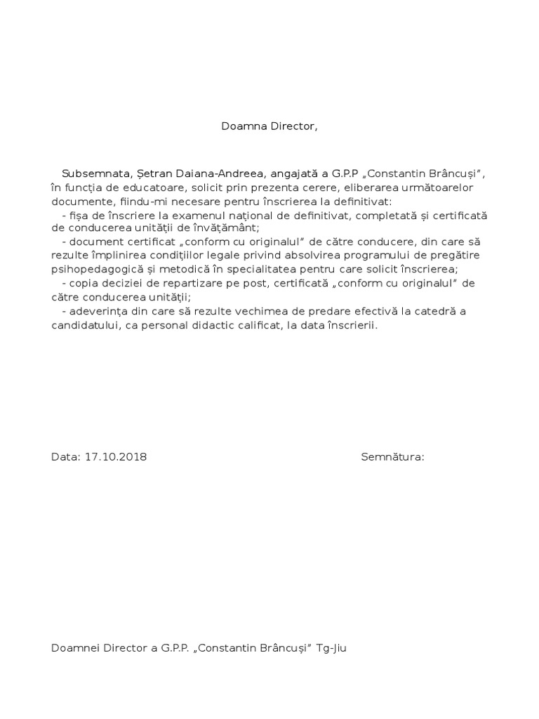 Cerere Definitivat | PDF