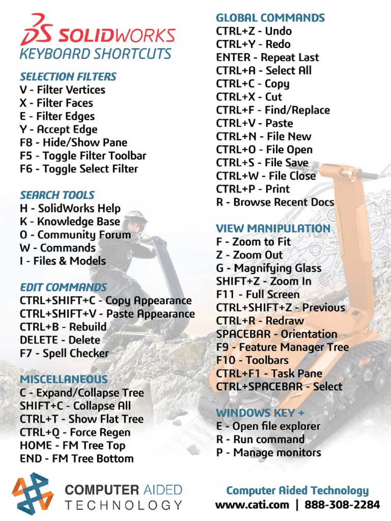 SolidWorks Shortcuts CATI PDF | PDF