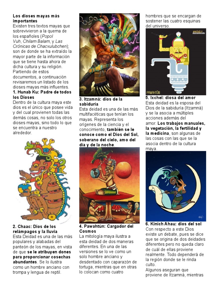 Los 10 Dioses Mayas Más Importantes | PDF | Civilización maya | Deidades