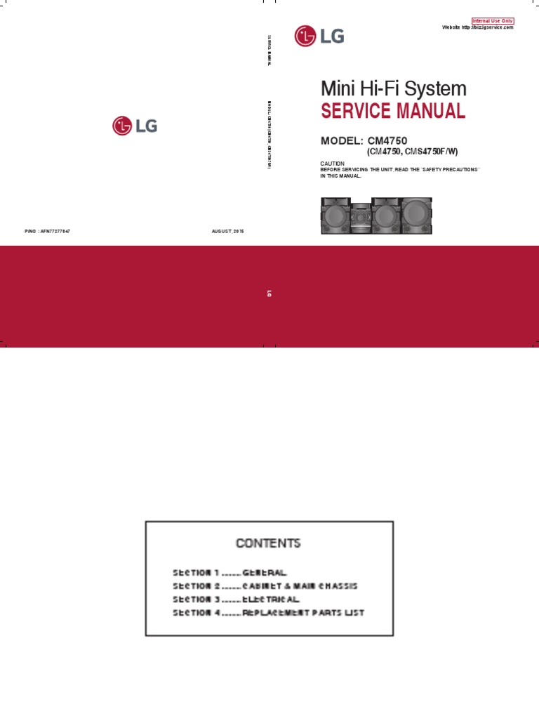 LG CM4750 Mini Hifi | PDF | Electrostatic Discharge | Electrostatics