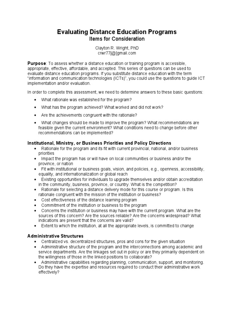 Evaluating Distance Education Effectiveness | PDF | Educational Technology | Educational Assessment