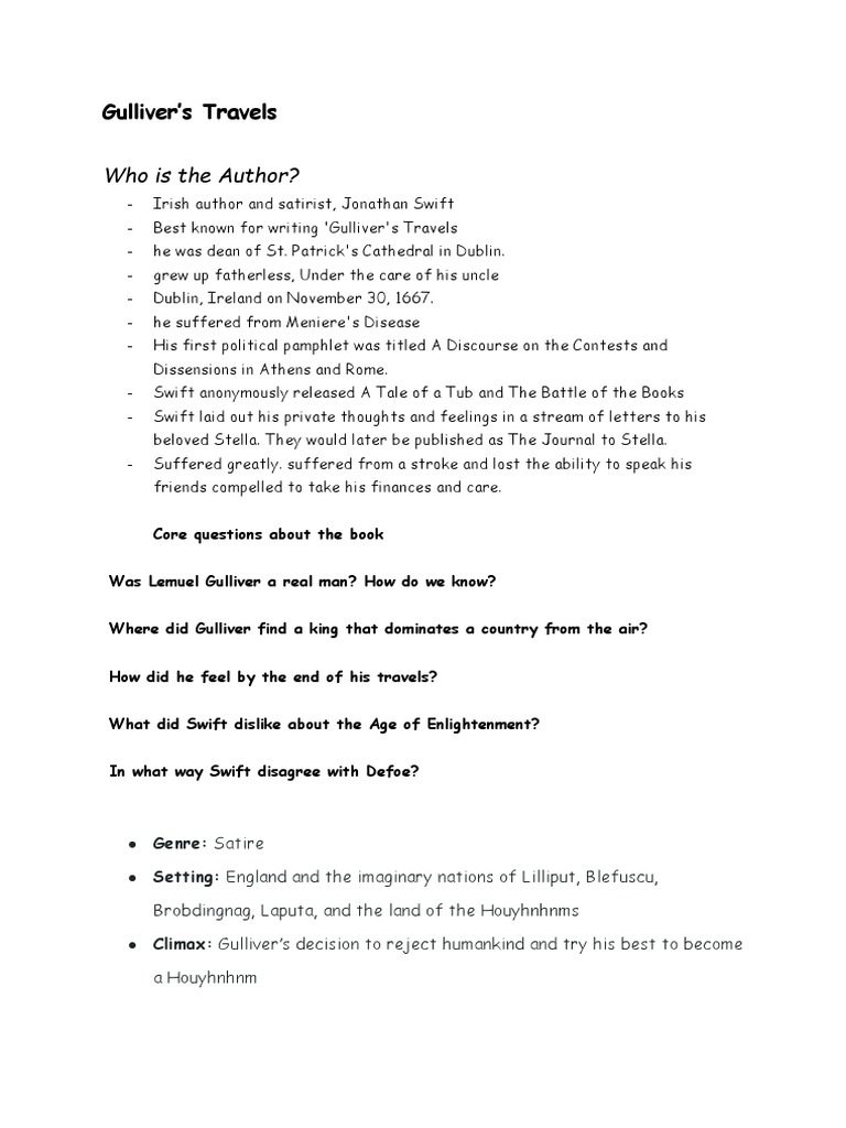 Gulliver's Travels | PDF | Jonathan Swift