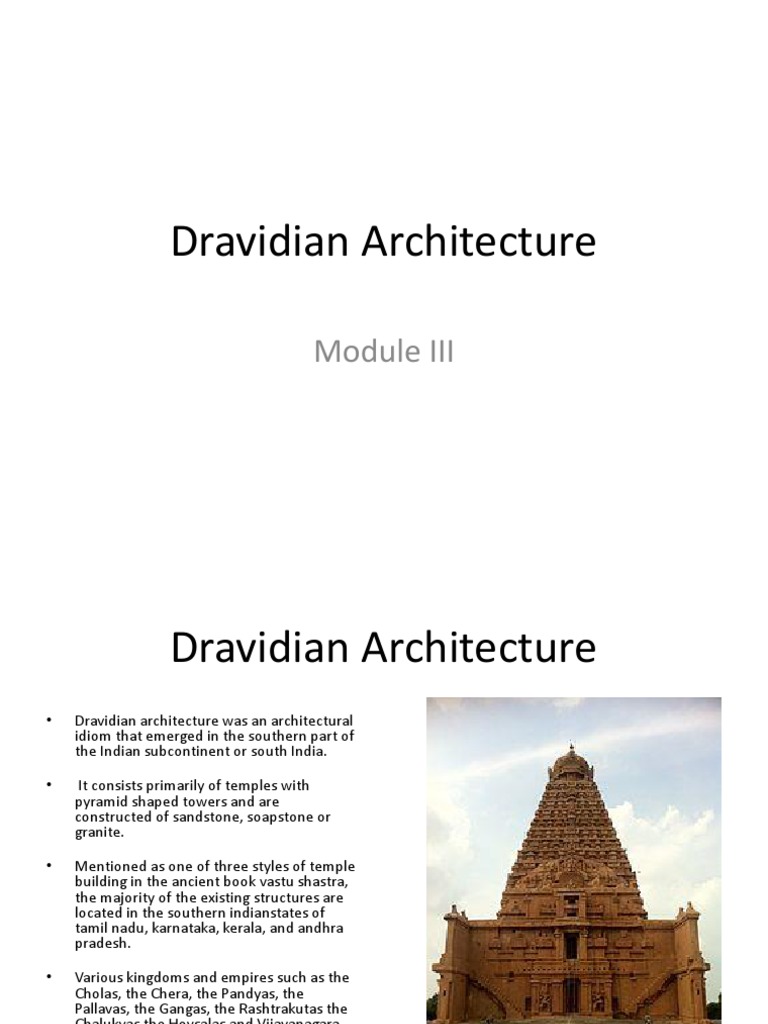 Dravidian Architecture | PDF | South India | Religion And Belief