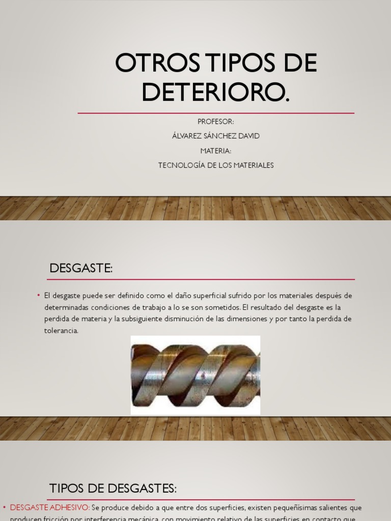 Tipos de Deterioro de Materiales | PDF | Importar | Oxígeno