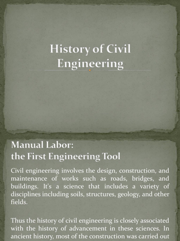 Evolution of Civil Engineering History | PDF | Engineering | Civil ...