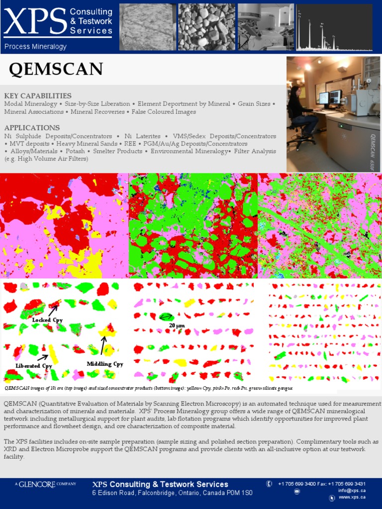 XPS Mineralogy - QEMSCAN, XRD, Electron Probe, Geomet Unit Flot., Drill ...