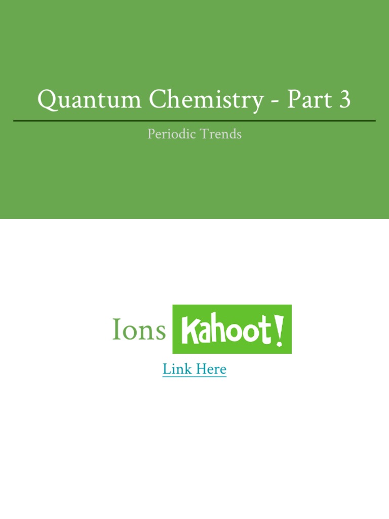 Quantum Chemistry Presentation 3 | PDF | Atomic Orbital | Particle Physics
