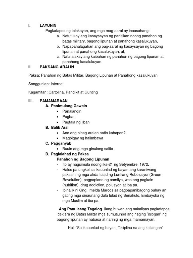 Banghay Aralin Sa Panitikan | PDF