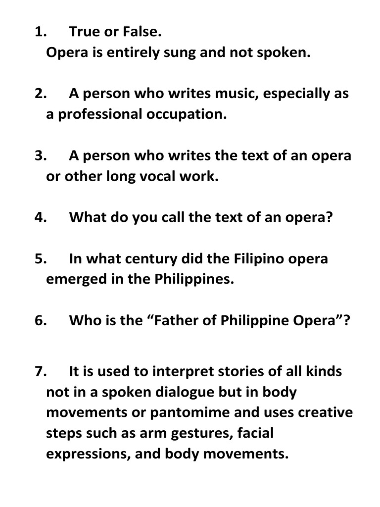 Opera and musical terms | PDF