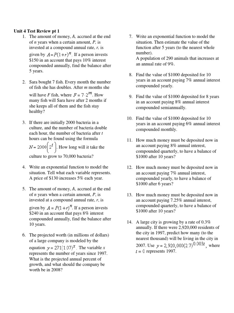 U4 TRPT 1 | PDF | Interest | Exponential Function