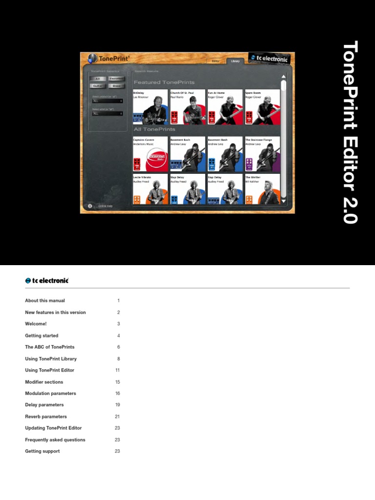 TC Electronic Toneprint Editor 2 - 0 - Manual English PDF | PDF | Mac ...