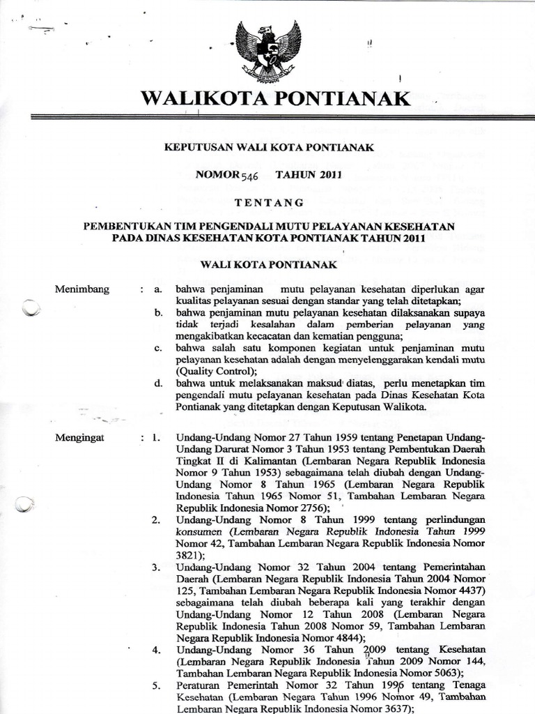 Contoh SK Pengendalian Mutu | PDF