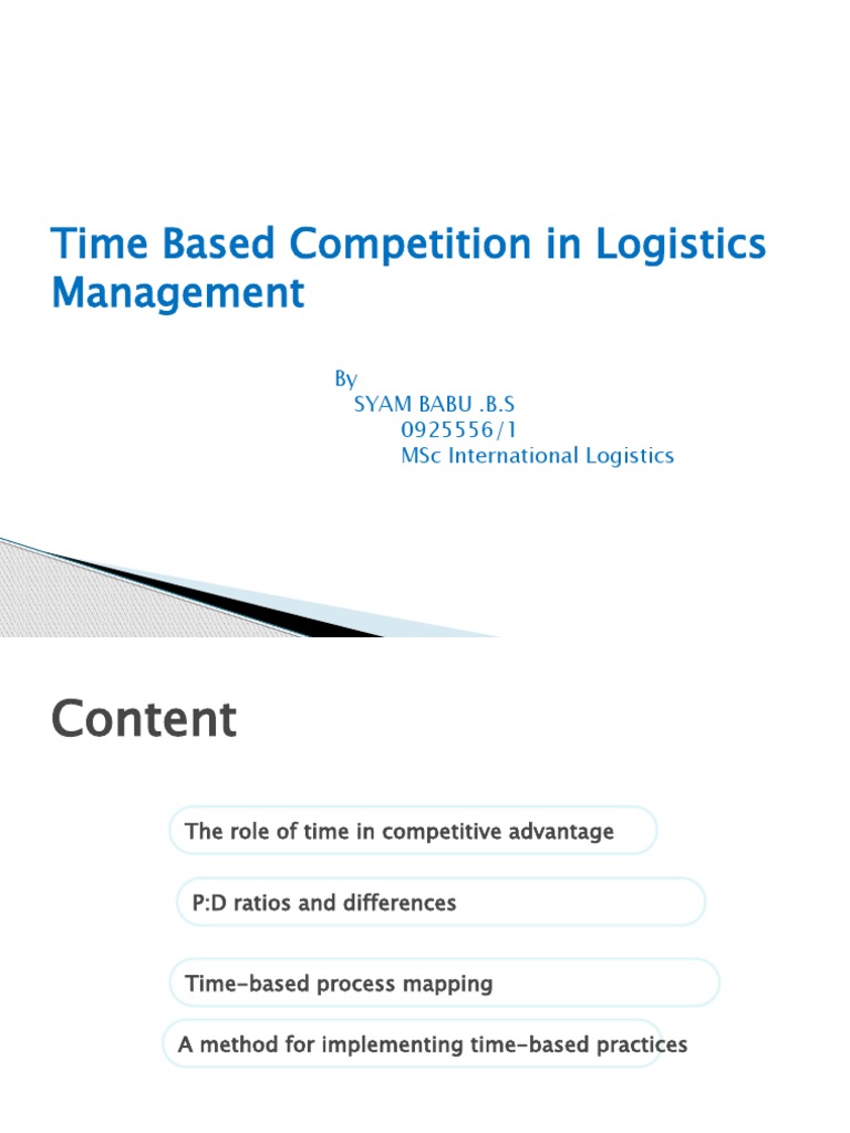 Time Based Competition in Logistics Management | PDF | Inventory ...