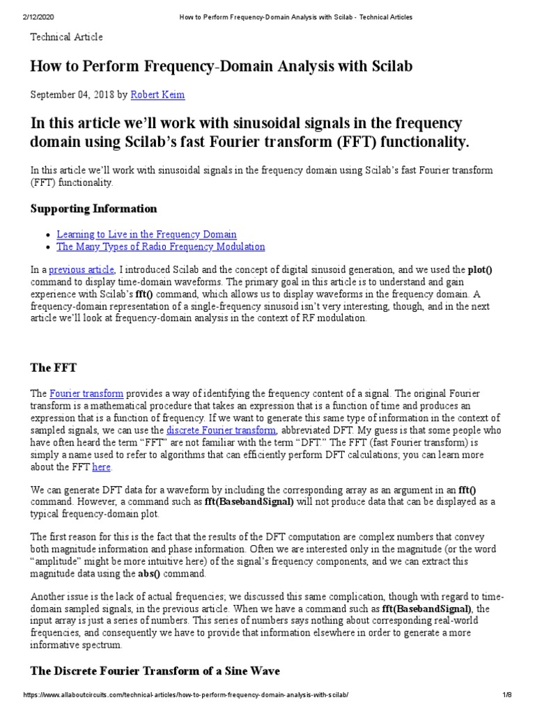 How To Perform Frequency-Domain Analysis With Scilab - Technical ...