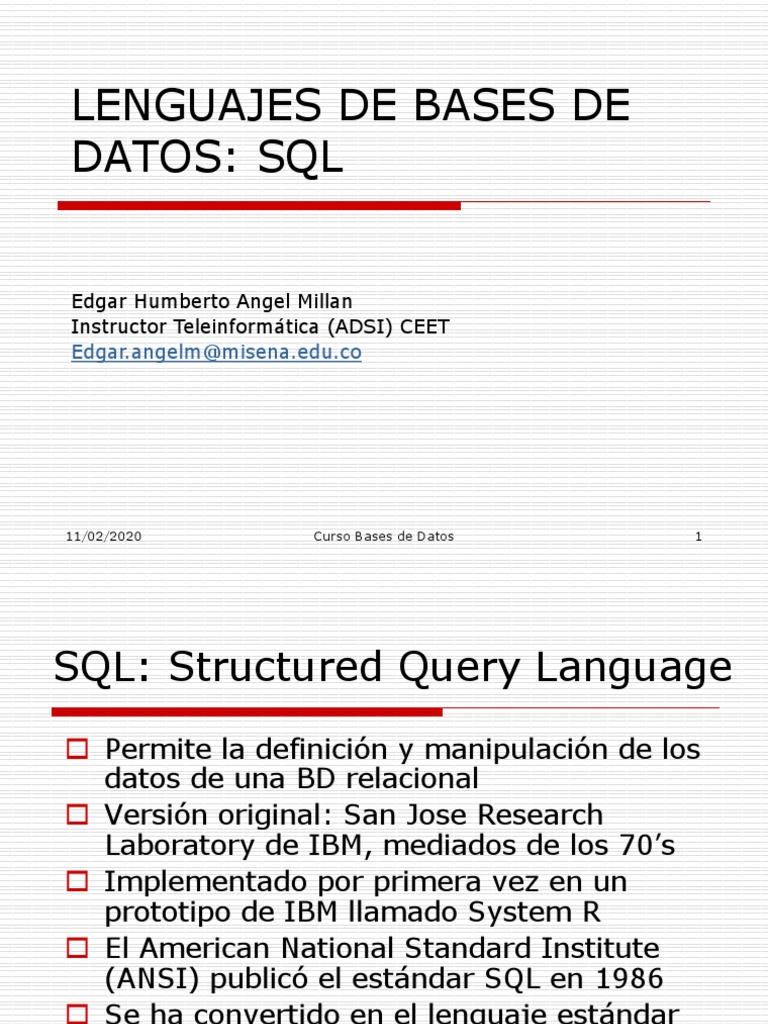 SQL-Intro DML | PDF | SQL | Base de datos relacional
