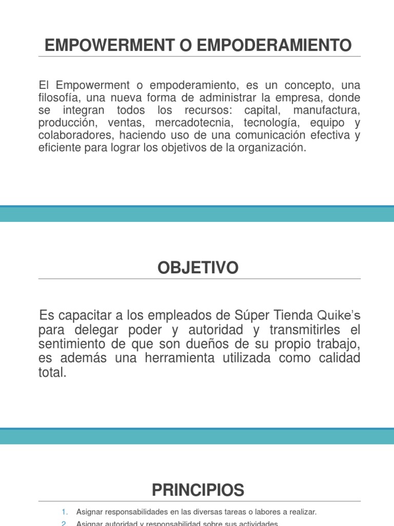Empowerment o Empoderamiento | PDF | Empoderamiento | Calidad (comercial)
