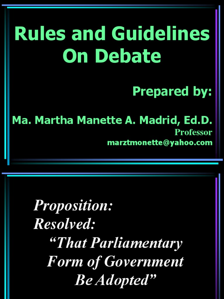 Rules Andguide Lines On Debate Competition | PDF | Question | Argument