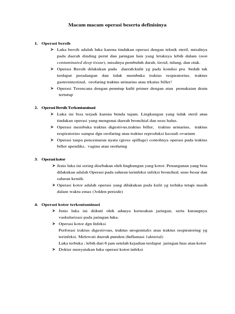 Jenis-jenis Operasi dan Definisinya | PDF