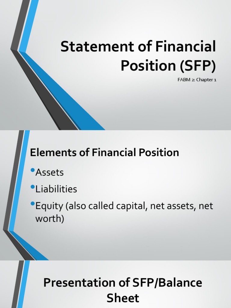 Understanding the Statement of Financial Position | PDF | Corporations ...