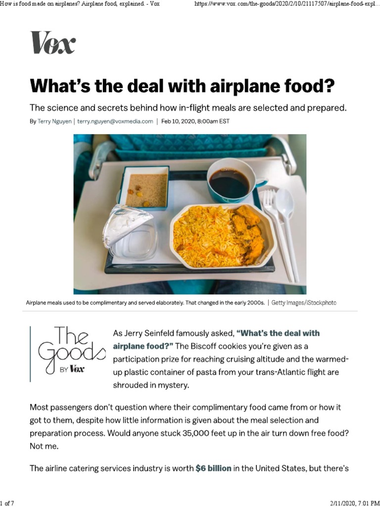 Airplane Food Production Explained | PDF | Science & Mathematics
