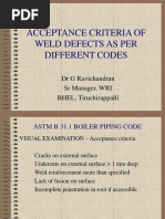 Visual Inspection Acceptance Criteria | PDF | Joining | Chemical Substances