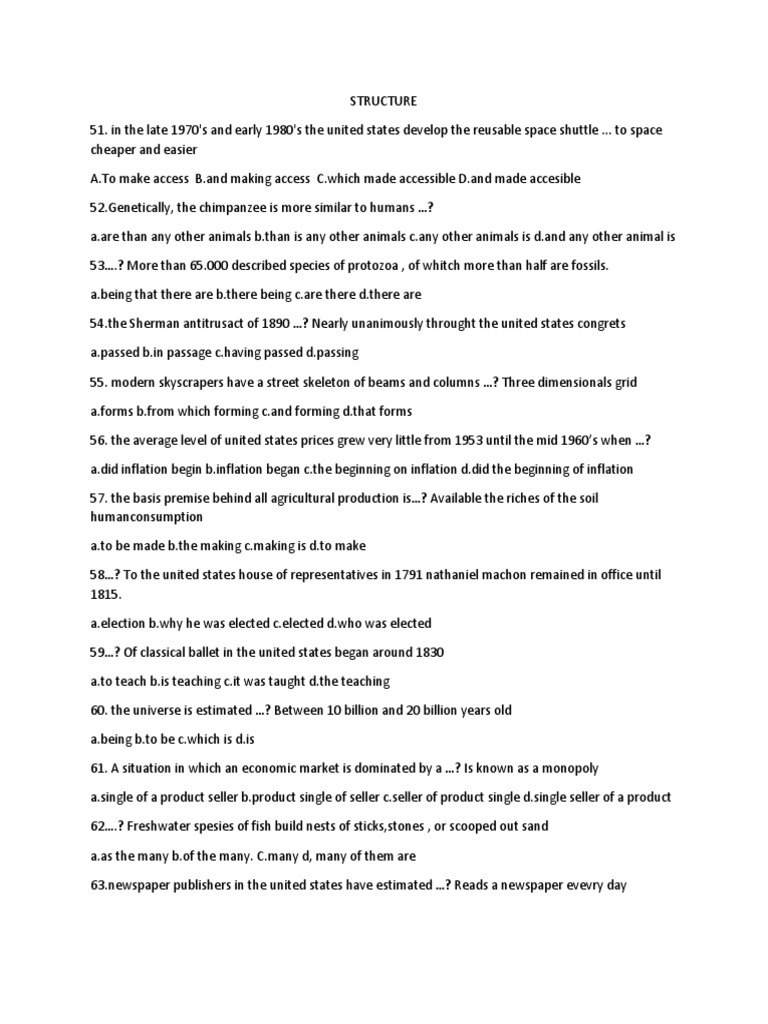 STRUCTURE and READING TOEFL | PDF | Nature